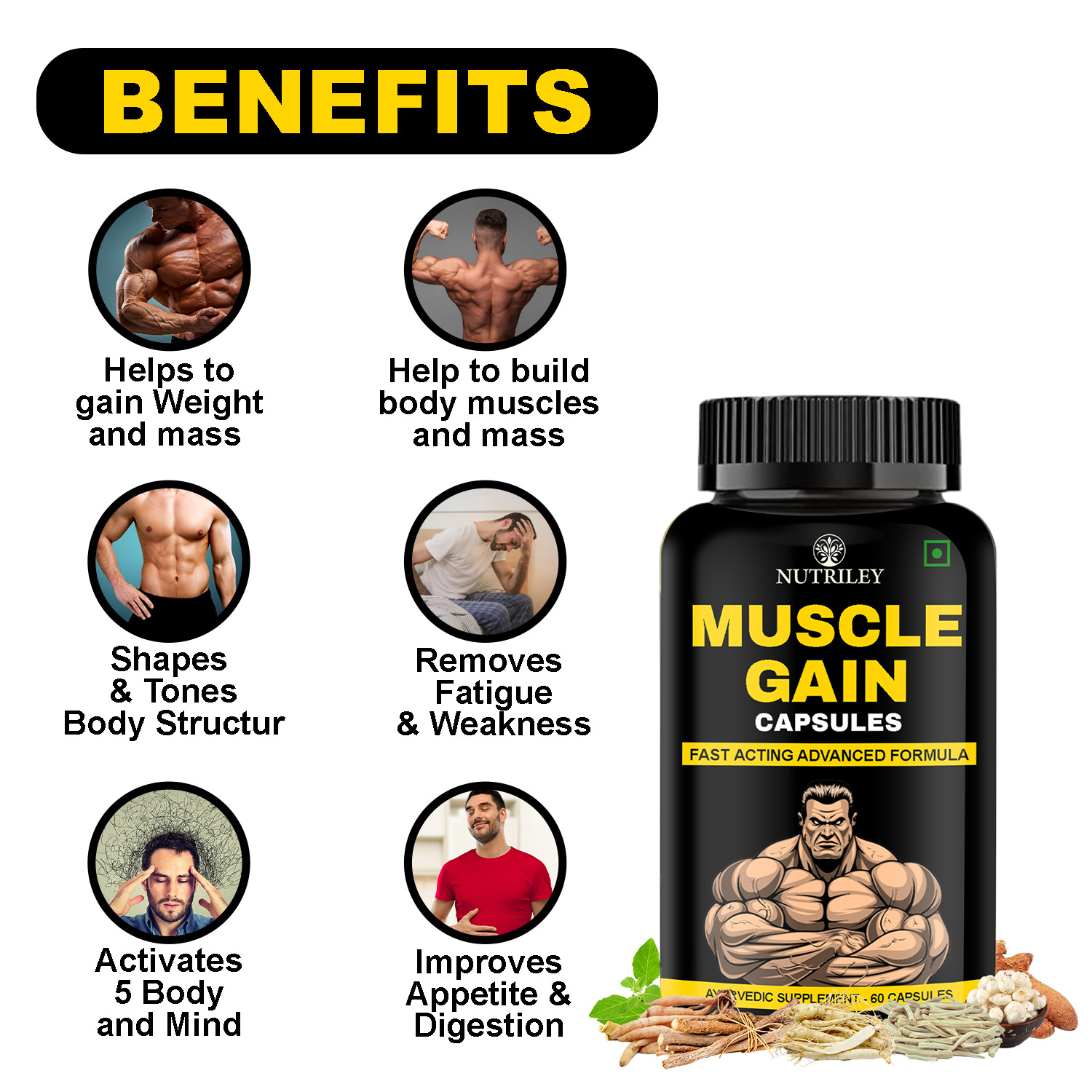 CRD Ayurveda Muscle Gain Capsules (60 Capsules) – CRD Ayurveda