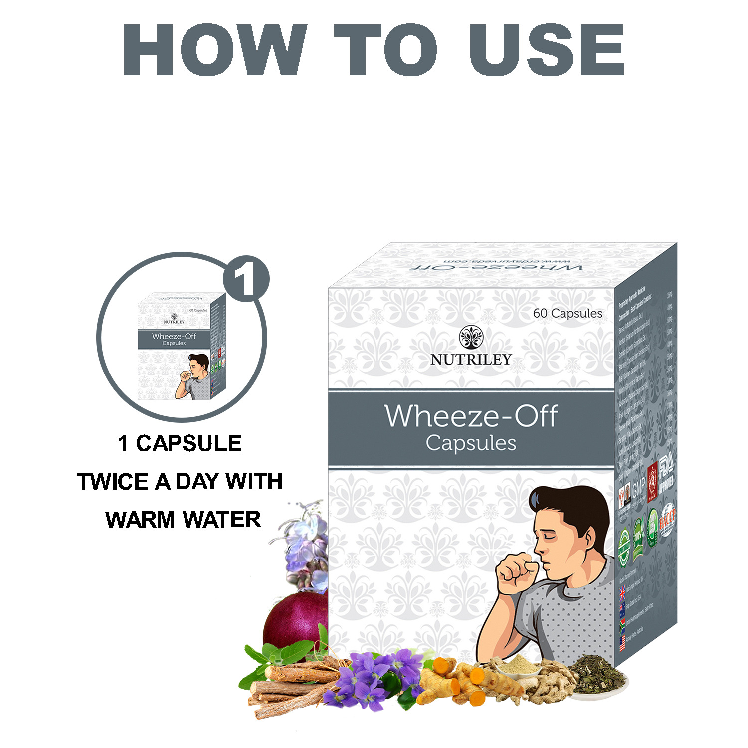 CRD Ayurveda Wheeze-Off – Cough and Cold Care Capsules (60 Capsules ...